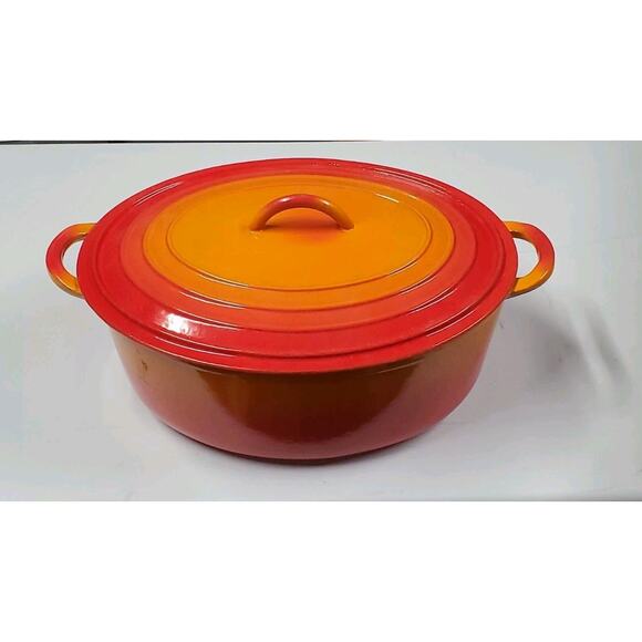 Descoware | Kitchen | Descoware Flame Orange Cast Iron 4 Qt Oval ...